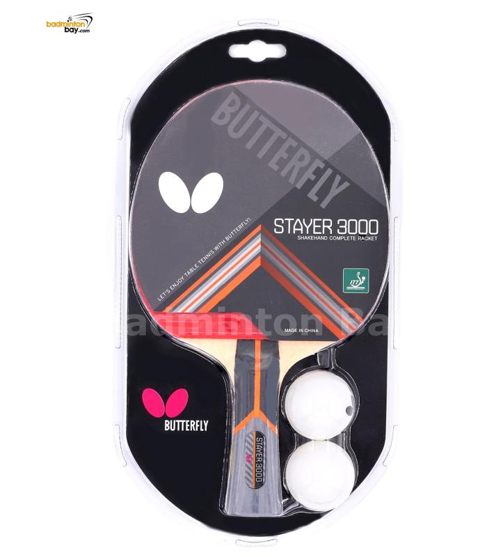 Butterfly Stayer 3000 Shakehand FL Table Tennis Racket with Rubber and ...