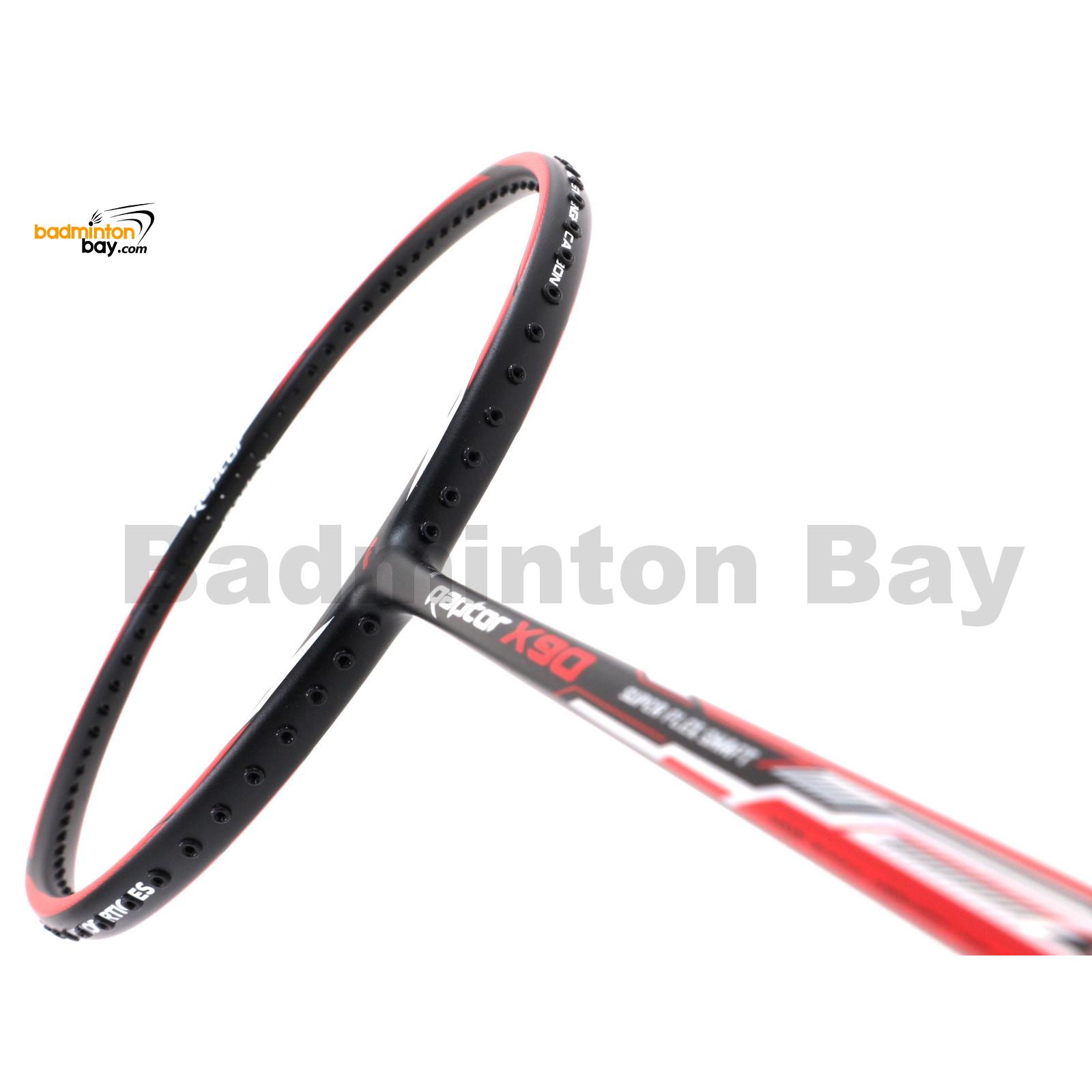 Flex Power Raptor X90 Black Red Badminton Racket 4U